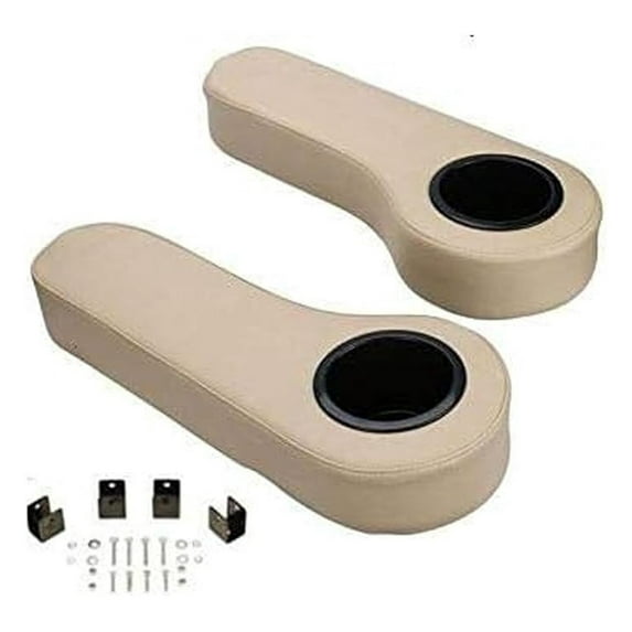 Golf Cart Rear Seat Arm Rests - Beige w/Cup Holders - Walmart.com