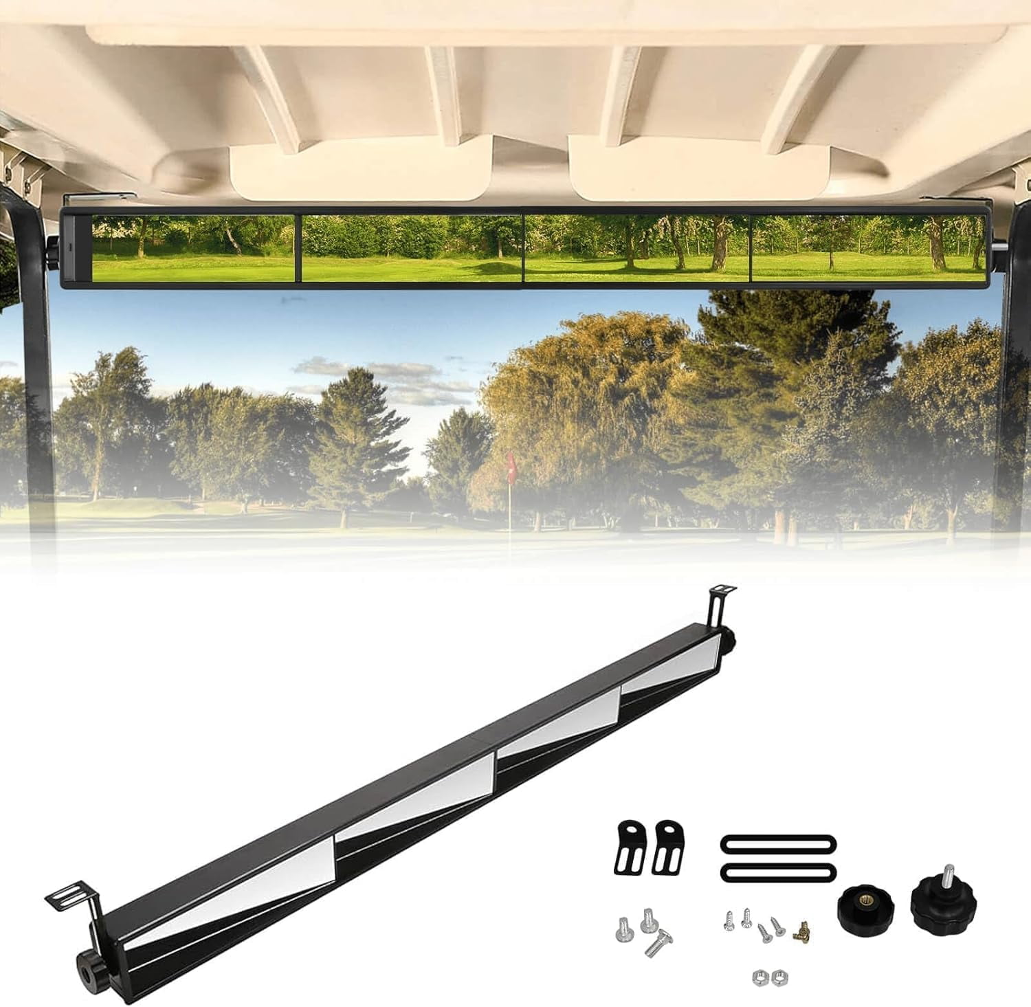 Golf Cart Rear View Mirror 4 Panel Wide Angle Fit EZGO, Club Car ...