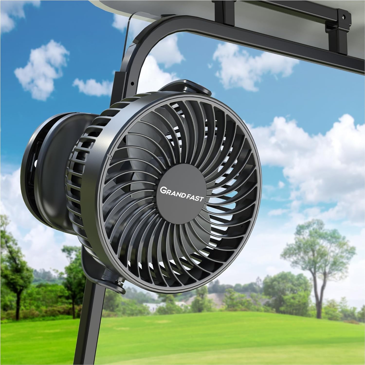 Golf Cart Rechargeable Fan Compatible with EZGO Club Car Yamaha, 4 ...