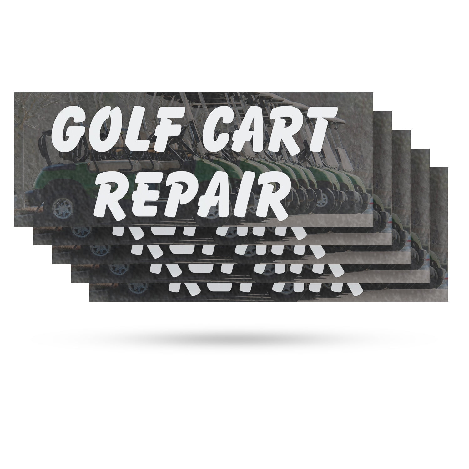 Golf Cart Repair Vinyl Decal 5 Pack of 24 Inch x 9 Inch Weatherproof ...