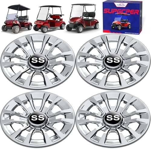 Golf Cart SS Wheel Covers, Golf Cart Hub Caps for EZGO Yamaha and Most ...