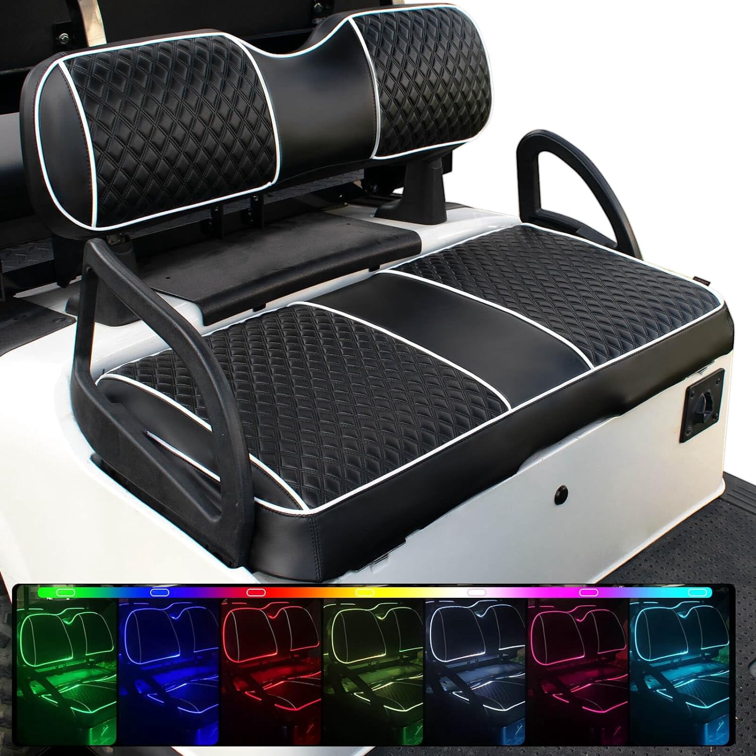 Golf Cart Seat Covers with RGB Ambient Light Seat Cover Kit for EZGO ...
