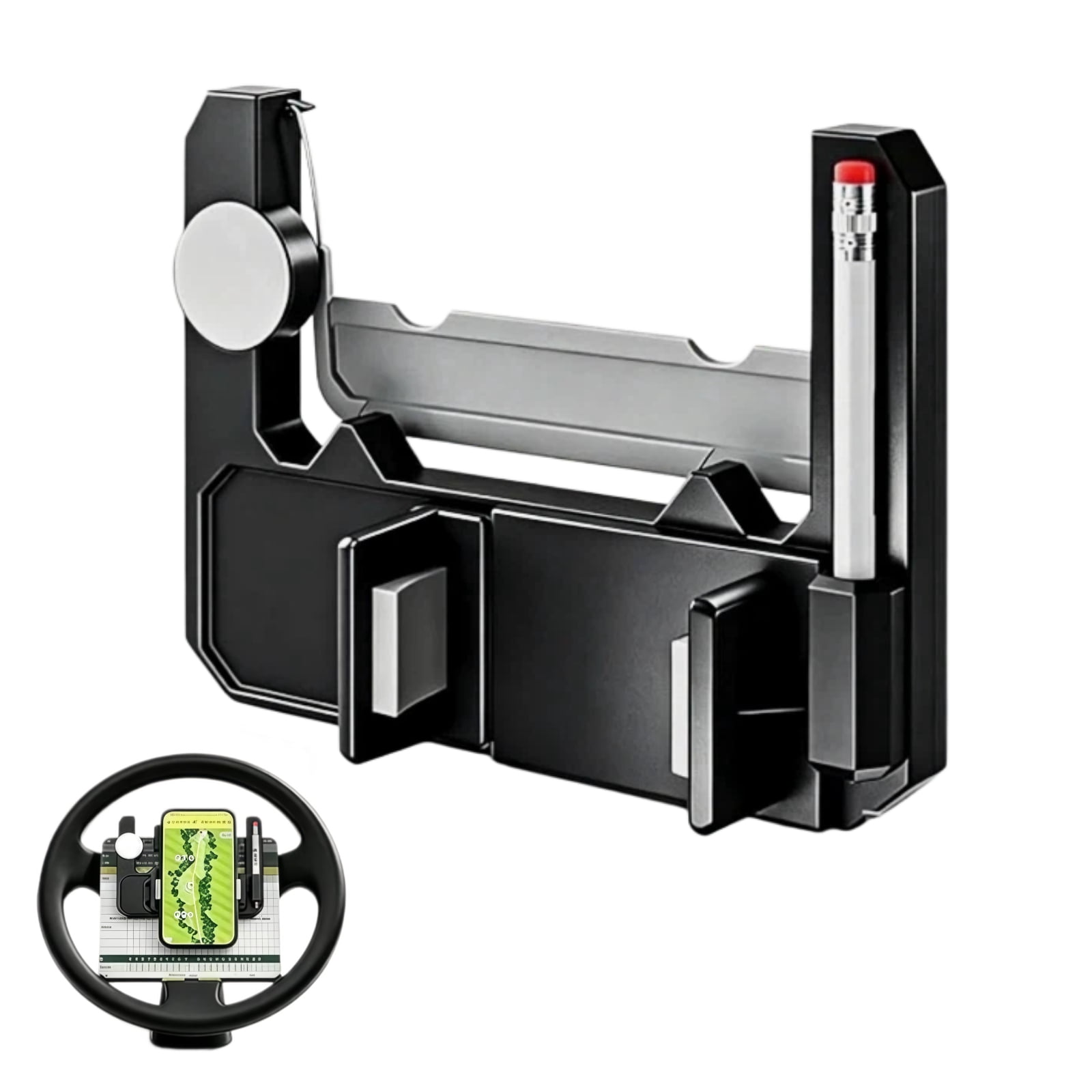 Golf Cart Steering Wheel Phone Holder Flip Up Cell Phone Mount Cart ...
