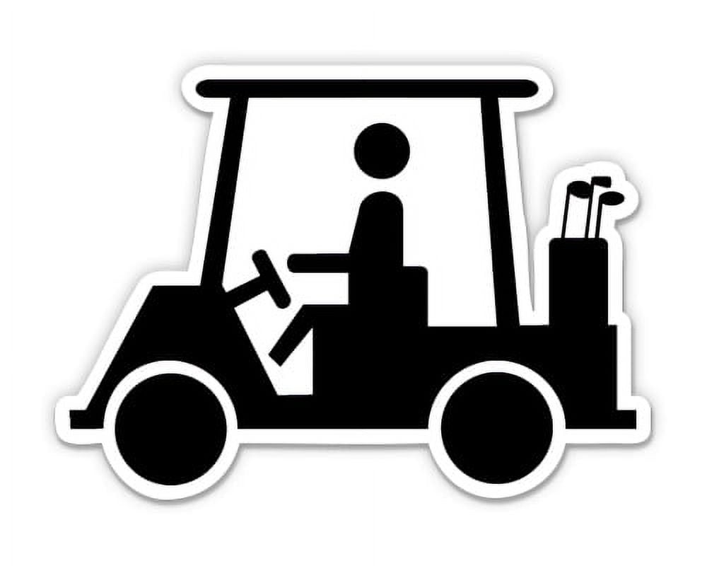 Golf Cart Tropical Retro Vibe - 12" Vinyl Sticker Waterproof Decal ...