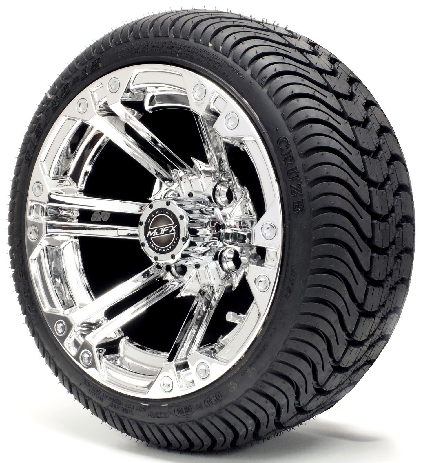 Golf Cart Wheels and Tires Combo - 12" Nitro Chrome - Set of 4 ...
