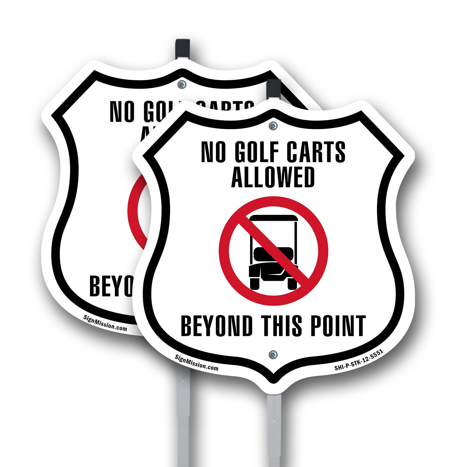 No Golf Carts Allowed Beyond This Point (2 Pack) 12 inch X 12 inch ...