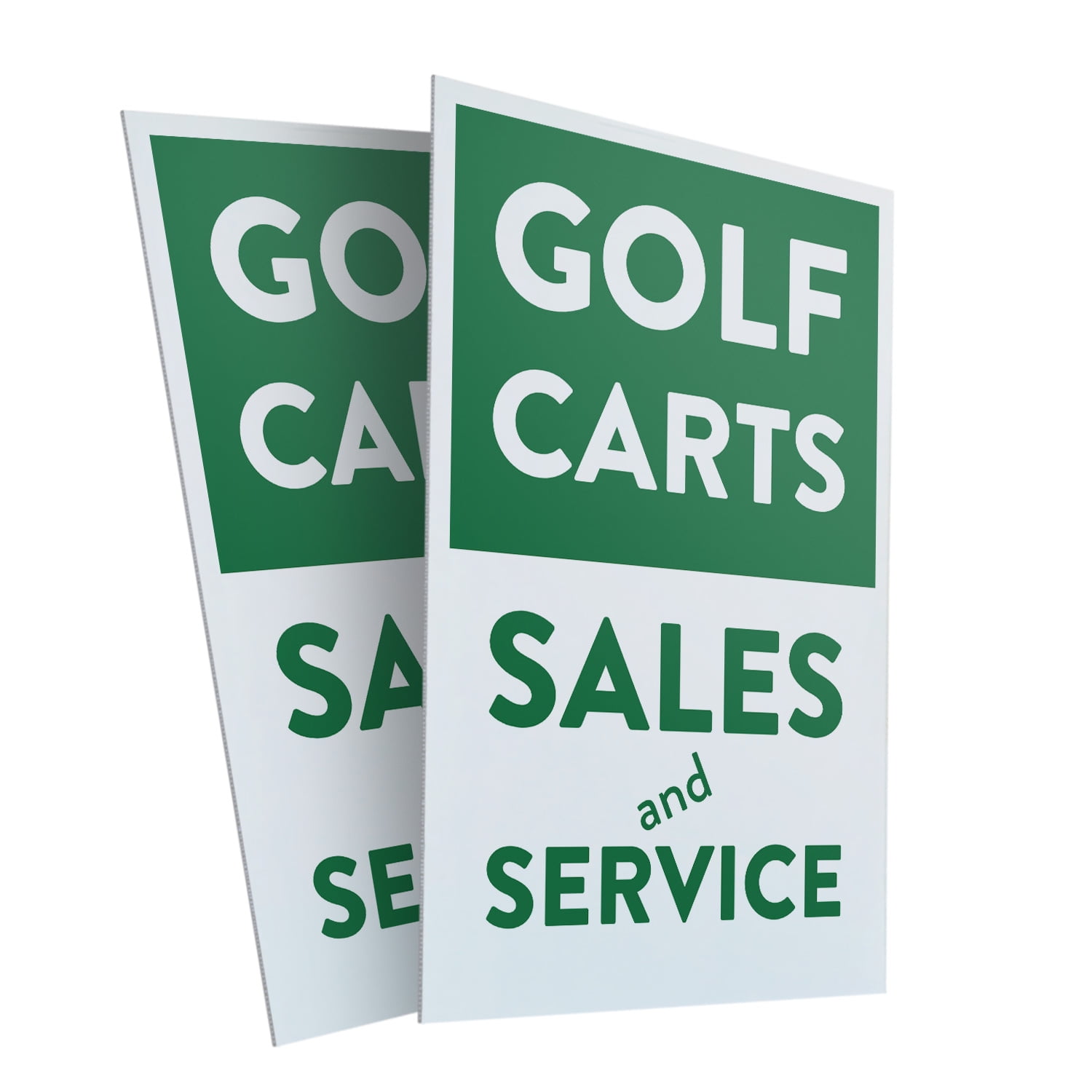 Golf Carts Sales and Service (2-Pack) 24 Inch x 36 Inch Plastic Signs ...