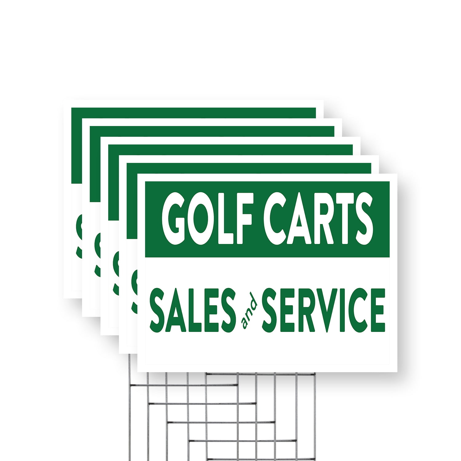 Golf Carts Sales and Service Yard Sign 5 Pack of 18 Inch x 24 Inch ...