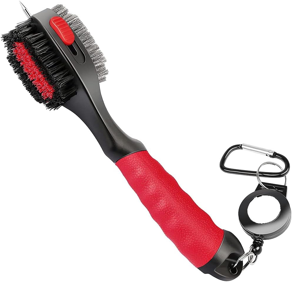 Golf Club Brush, Golf Rod Putter Portable Short Handle Double Sided ...