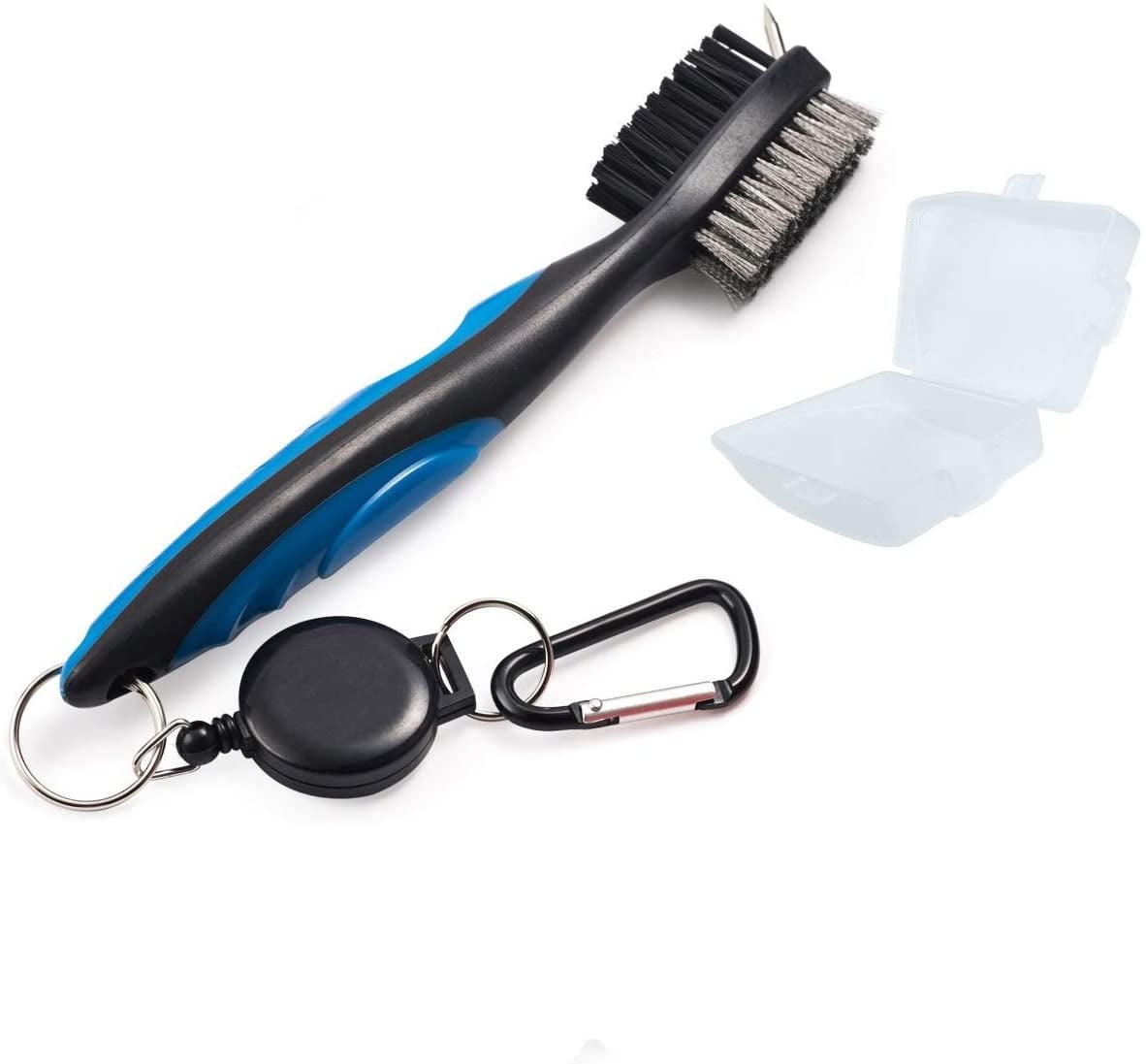 Golf Club Brush Groove Cleaner with Retractable Zip-line and Aluminum ...