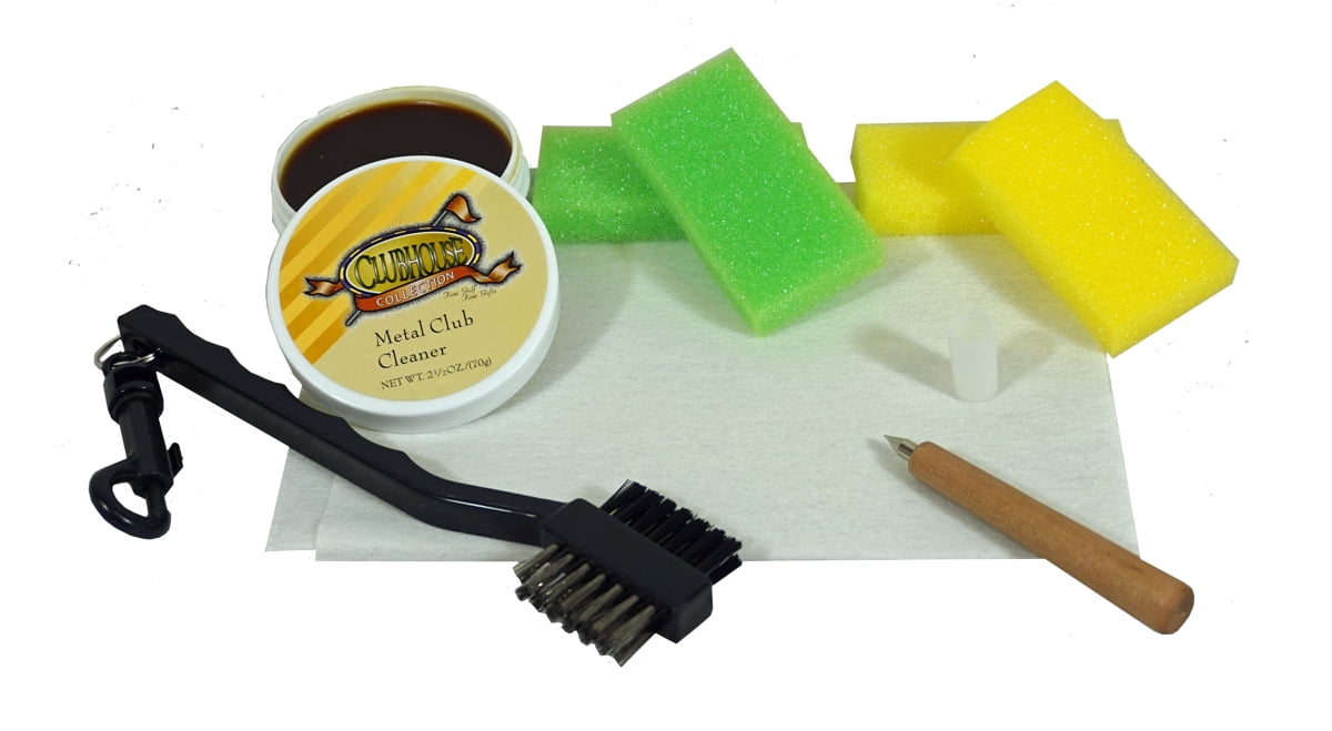 Golf Club Cleaning Kit - Brass Brush Cleans Irons and Nylon Brush ...