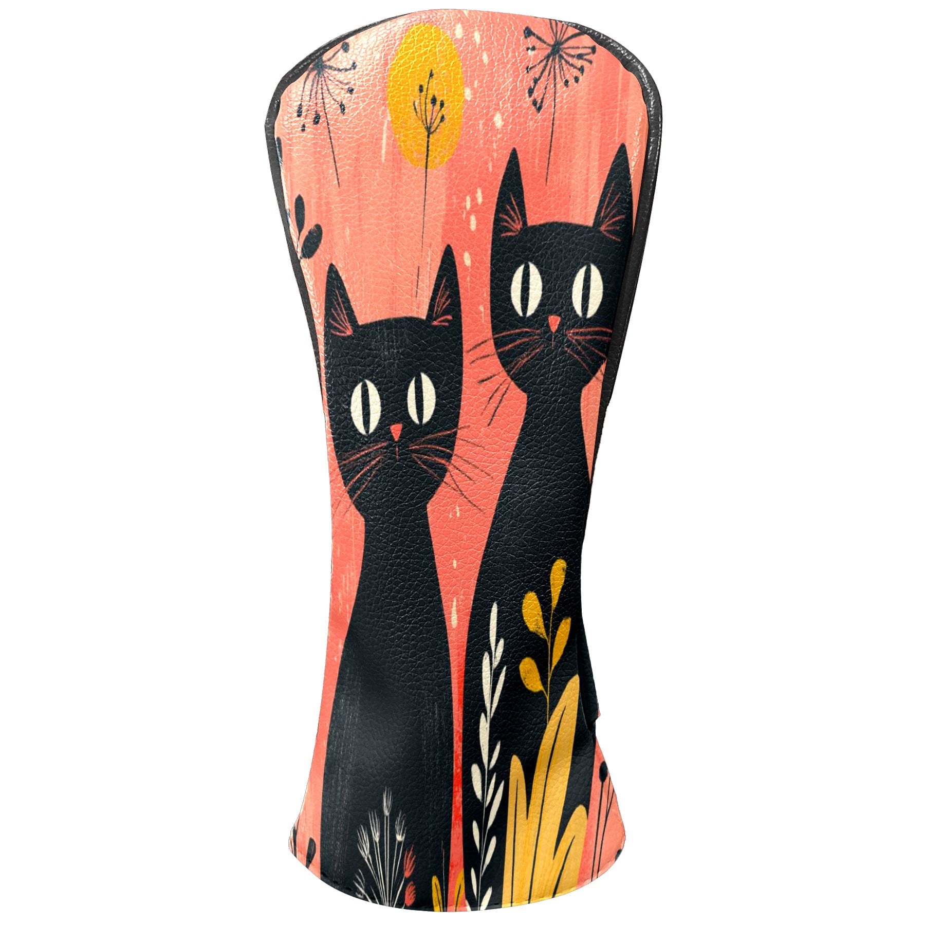 Golf Head Covers Black Cat Pattern for Driver, Wood & Hybrid, Premium ...