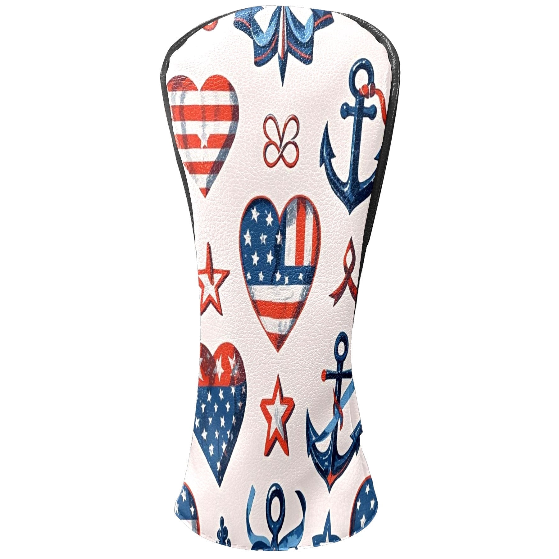 Golf Club Covers, RedBlue AnchorHeart Premium PU Leather Driver Hybrid ...