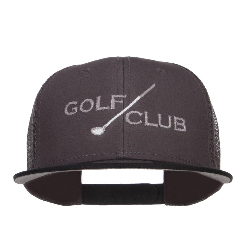 Golf Club Embroidered Mesh Snapback Cap - Black Charcoal OSFM - Walmart.com