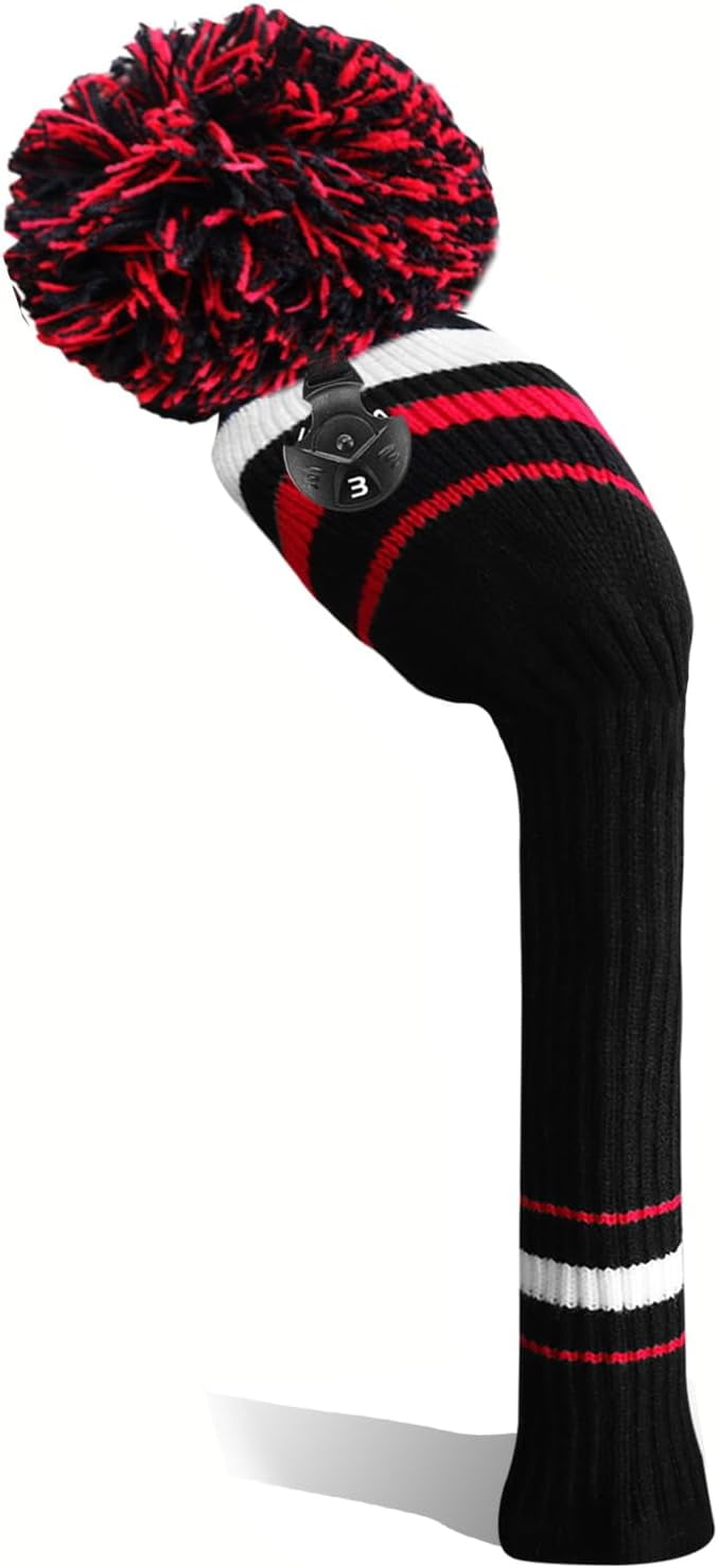 Golf Club Head Covers Knit for Woods Driver Fairway Hybrid Headcovers ...