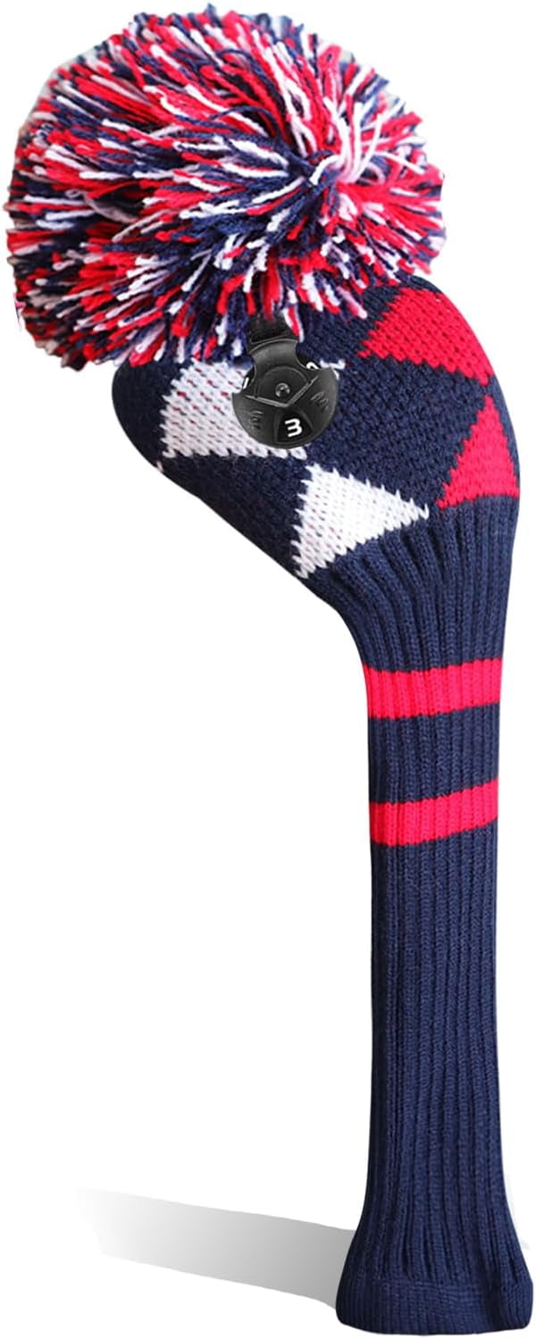 Golf Club Head Covers Knit for Woods Driver Fairway Hybrid Headcovers ...
