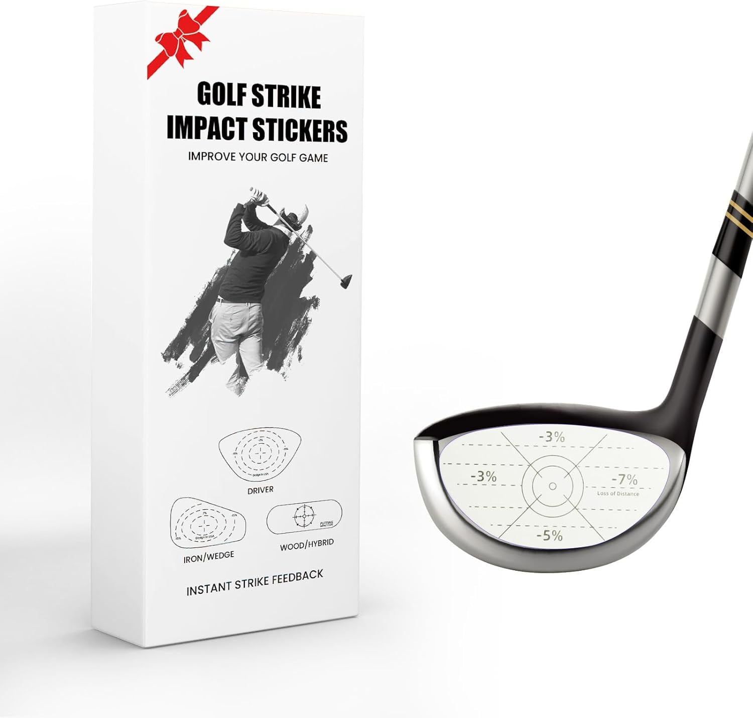 Golf Club Impact Tape Stickers Labels for Driver Woods Irons Improve ...