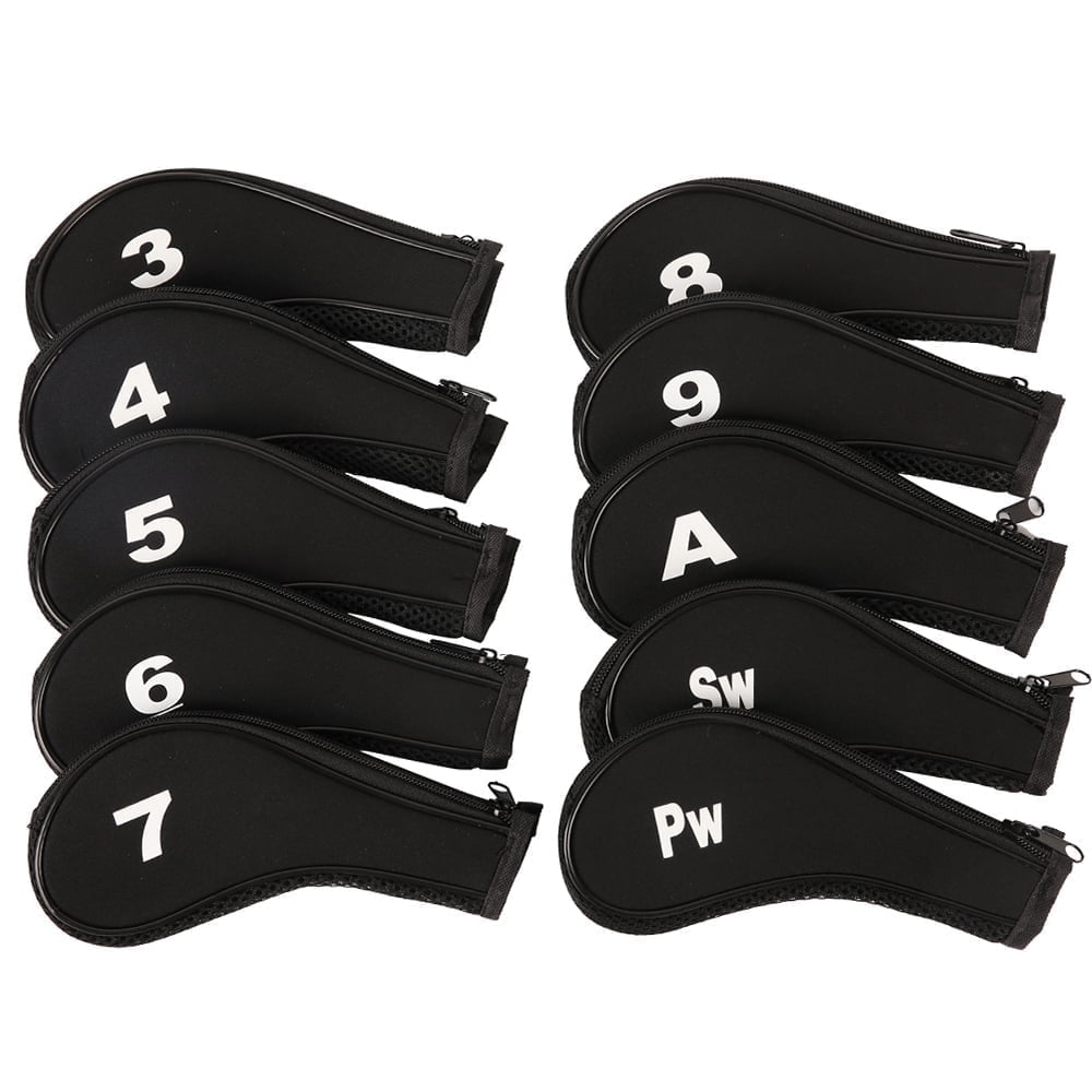 Bopika Golf Club Iron Head Covers Set, 10pcs Neoprene Zipper Iron ...