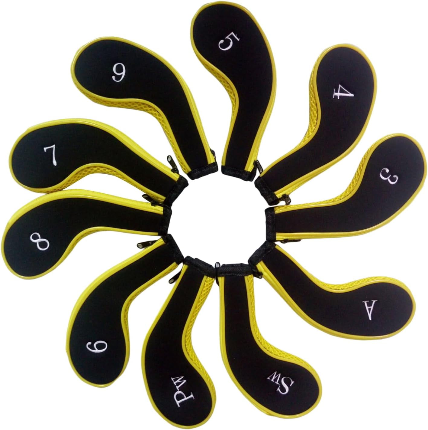 Golf Club Irons Covers Neoprene Zippered Head Cover with Long Neck ...