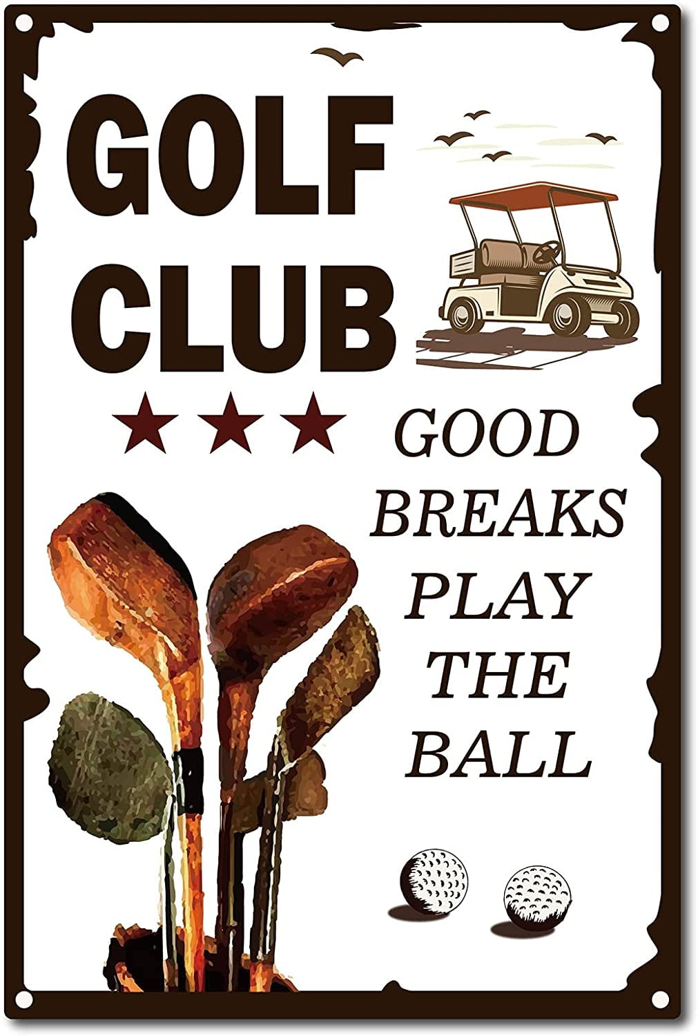 Golf Club Tin Sign Vintage Metal Tin Signs Retro Iron Poster Painting ...