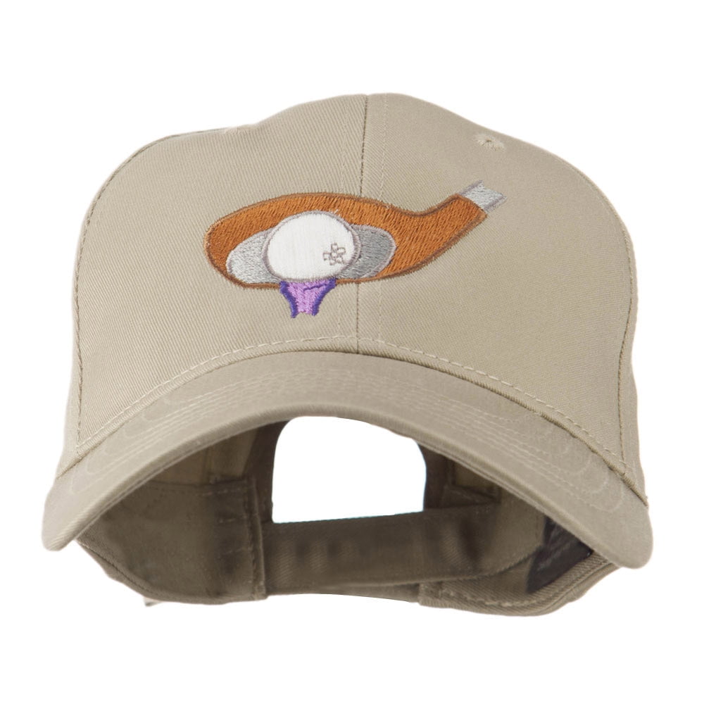Golf Club and Ball Embroidered Cap - Khaki OSFM - Walmart.com