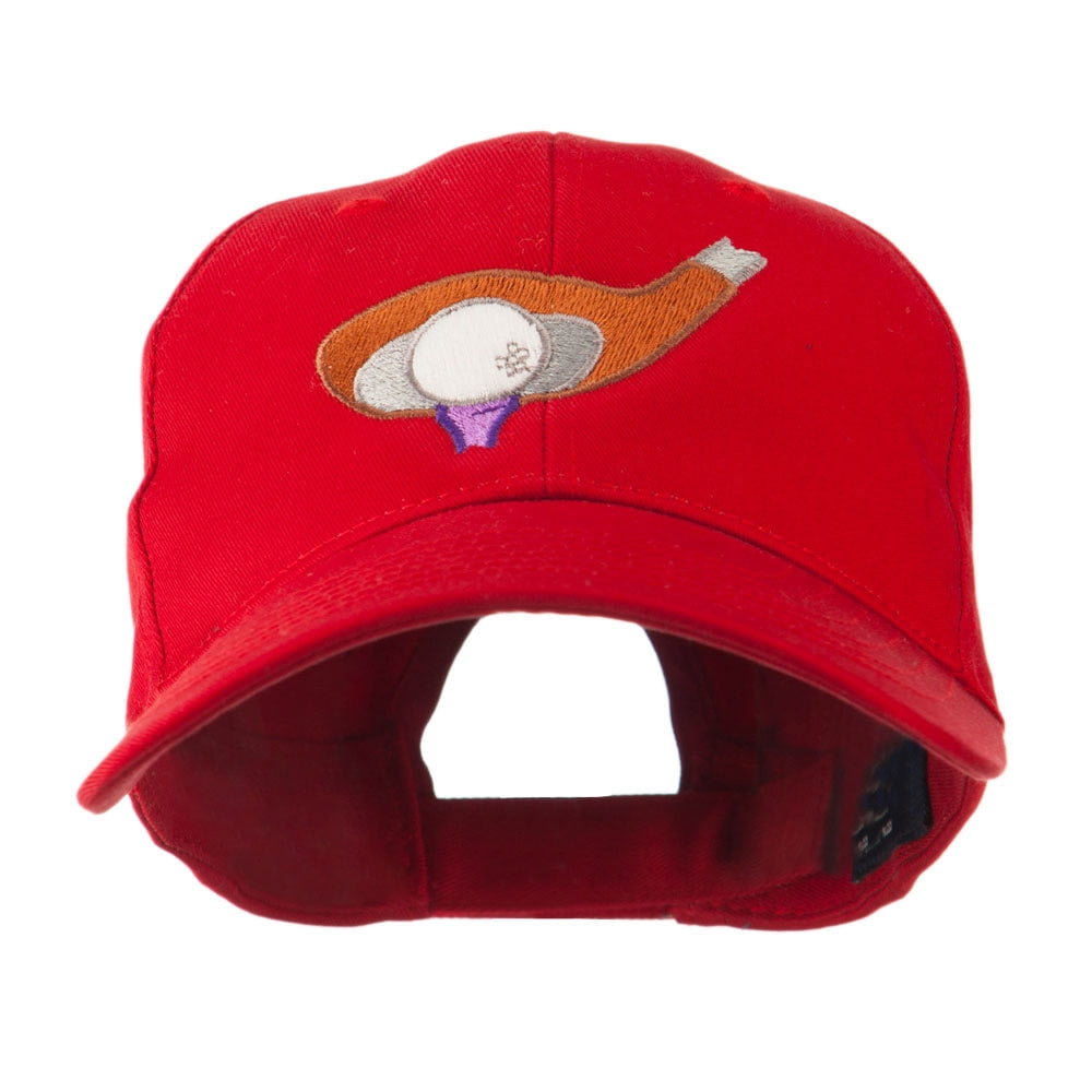 Golf Club and Ball Embroidered Cap - Red OSFM - Walmart.com