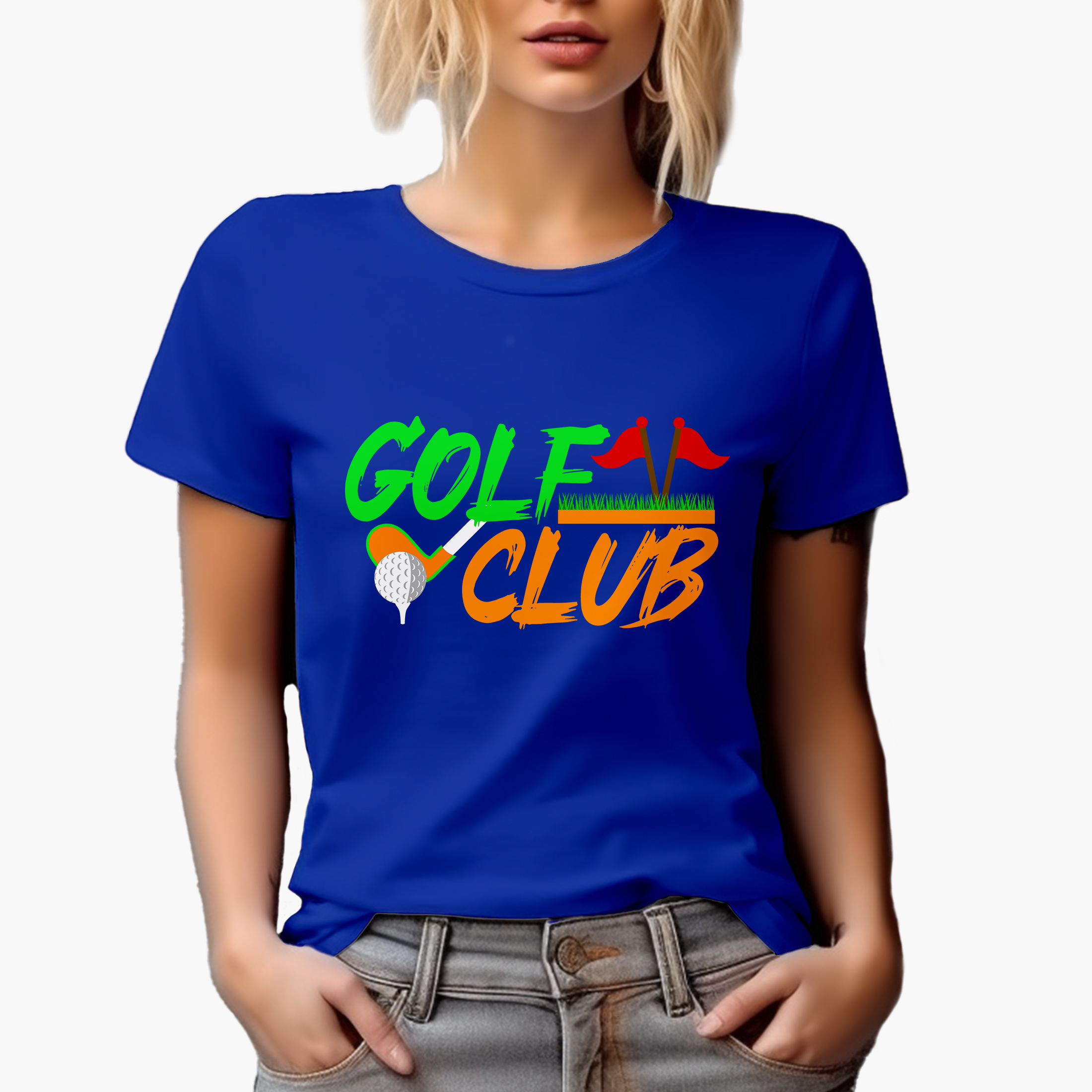 Golf Club with Ball & Flags, Golf Player, Golfing or Golfer Themed ...