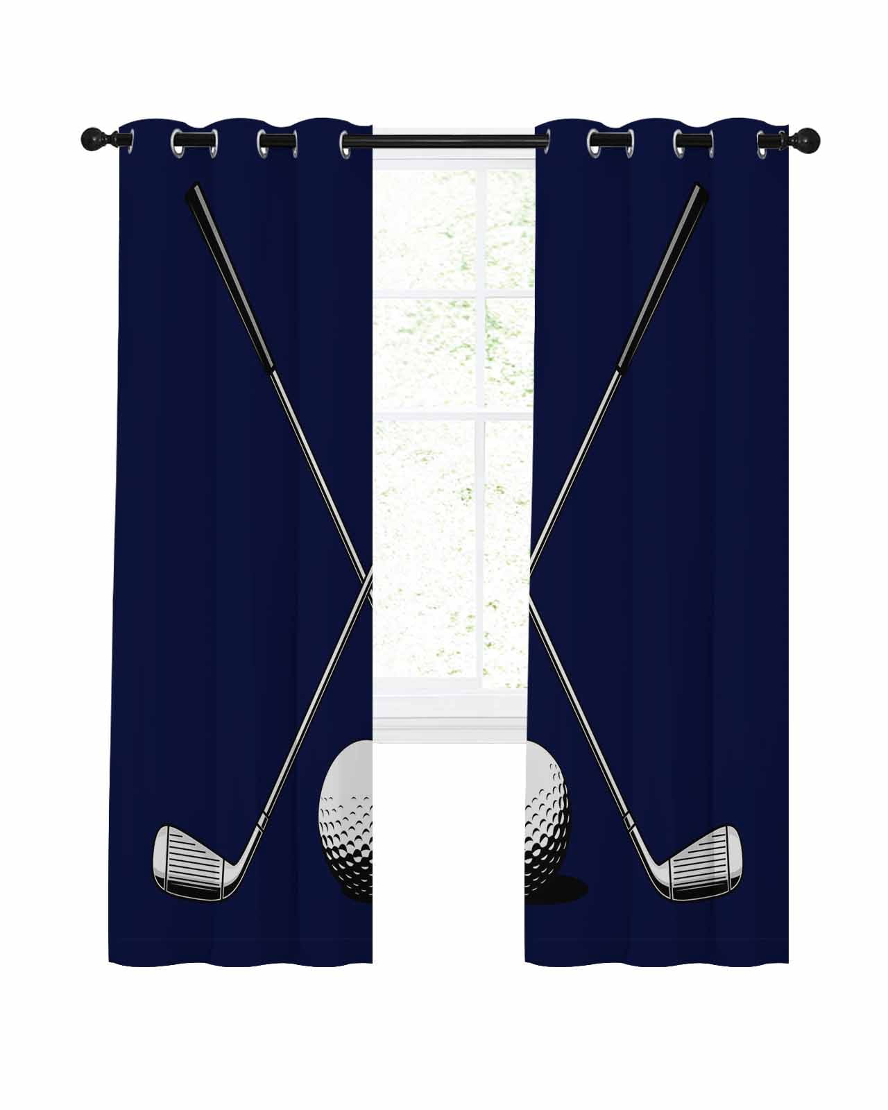Golf Clubs Golf Bal Blackout Curtains 63 Inch Length Classic Sport Dark ...