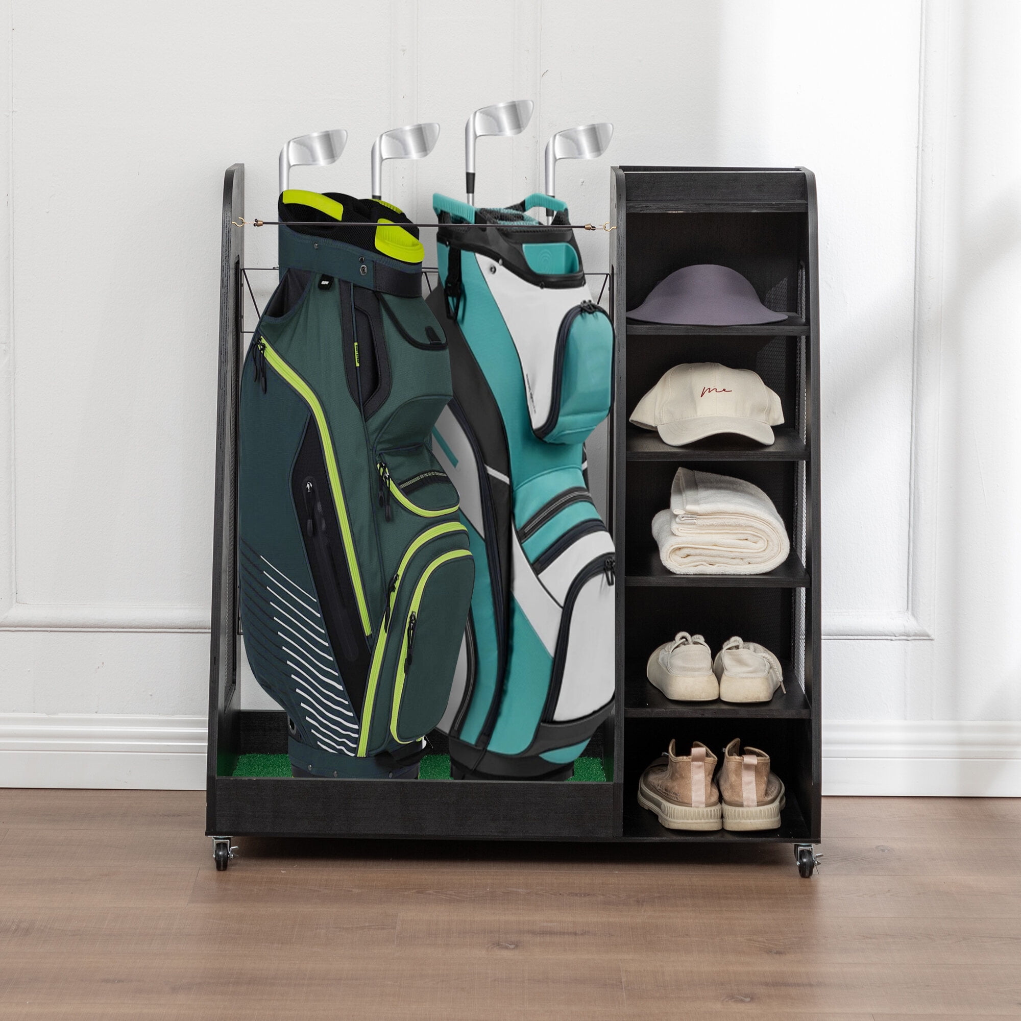 Golf Clubs Sets Golf Bag Organizer for Garage, Premium Wooden Golf ...