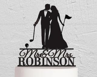 Golf Couple Cake Topper, Golf Wedding Cake Topper, Mr And Mrs Cake ...