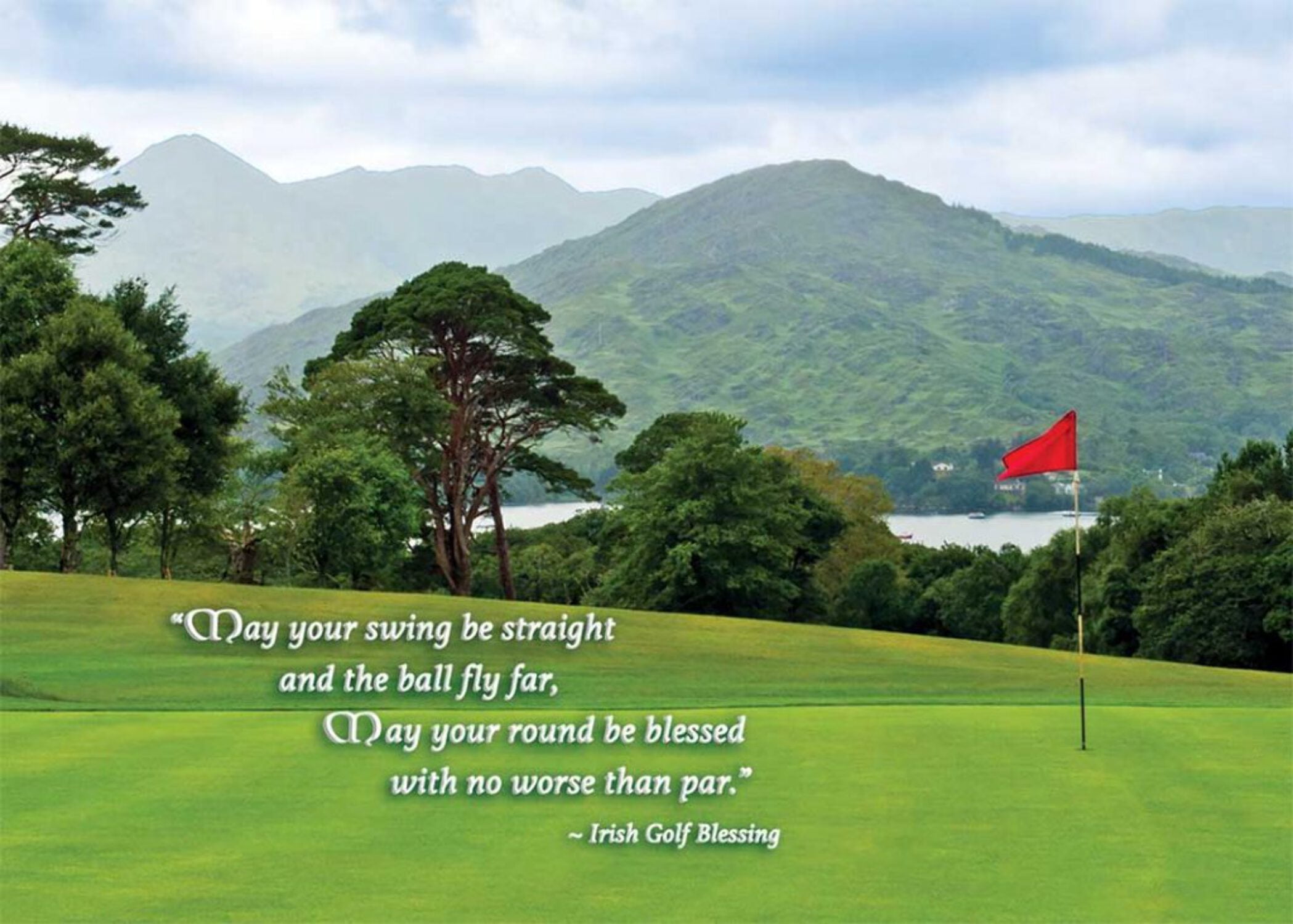 Golf Course Birthday Card- Irish Golf Blessing - Walmart.com