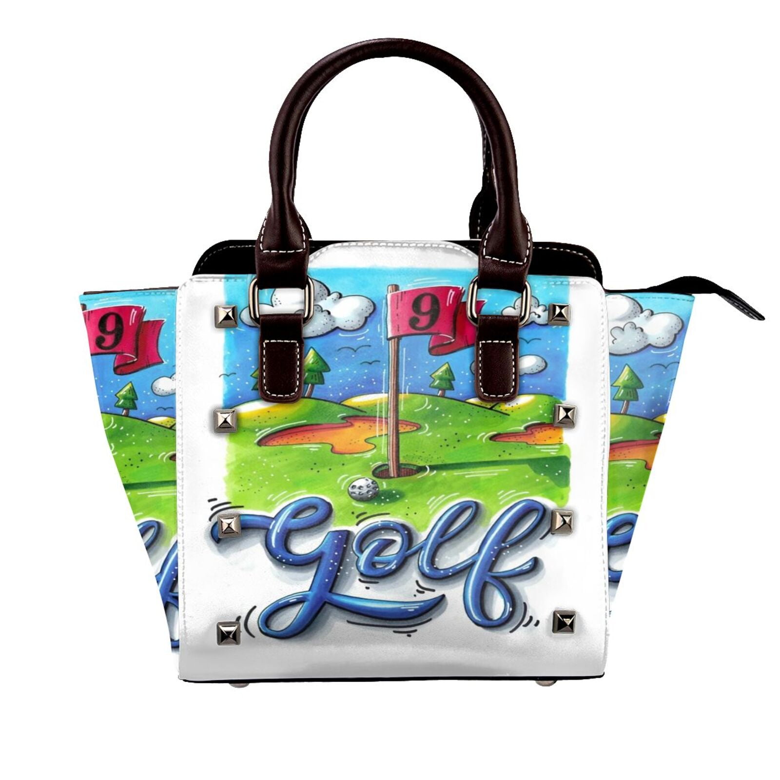 Golf Course Rivet Fashion One-Shoulder Women's Handbag Tote Bag ...