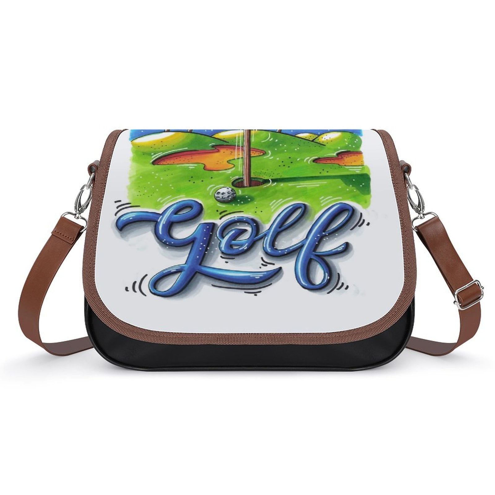 Golf Course Vintage Crossbody Bag for Women Medium Leather Hobo Bags ...