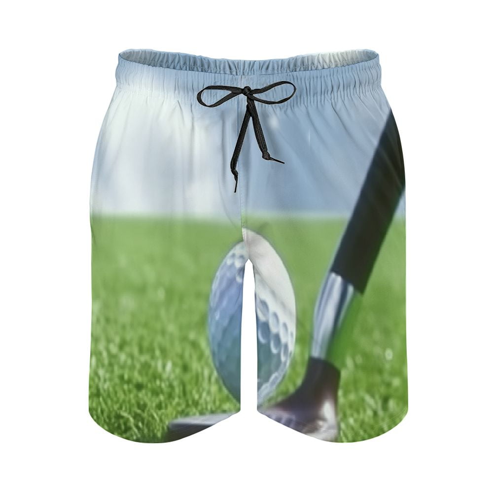 Golf Court Print Mens Swim Trunks Quick Dry Bathing Suits Summer ...