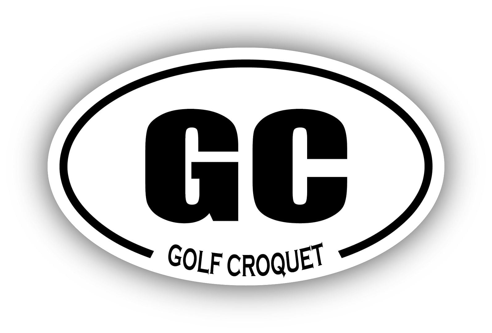 Golf Croquet GC Oval Bumper Sticker 3M Vinyl Decal 3 in x 5 in ...