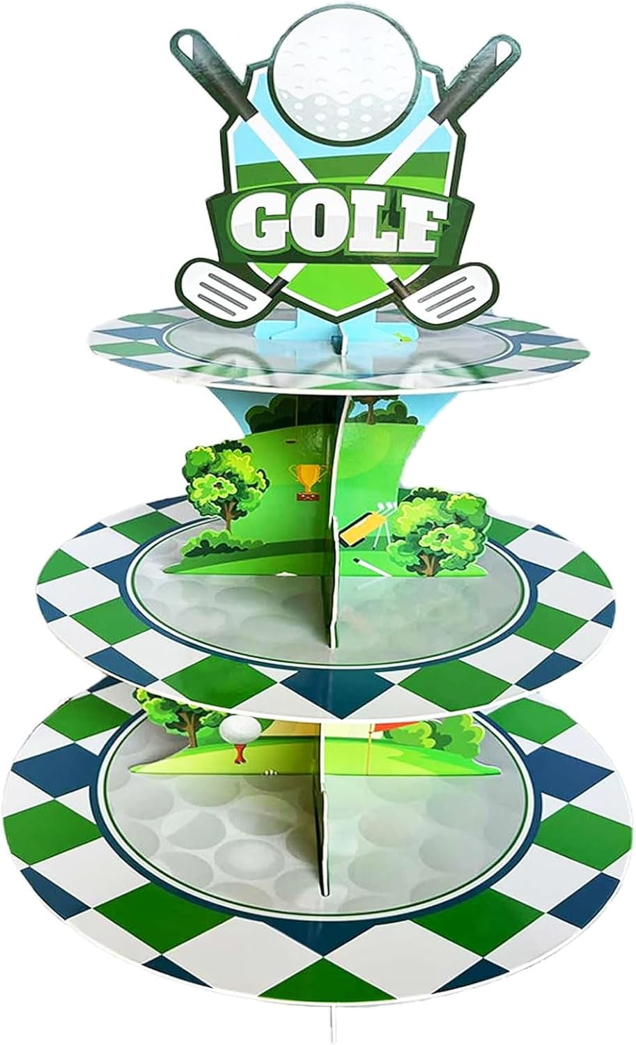 Golf Cupcake Stand Golf Birthday Party Decorations 3 Tiered Golf Course ...
