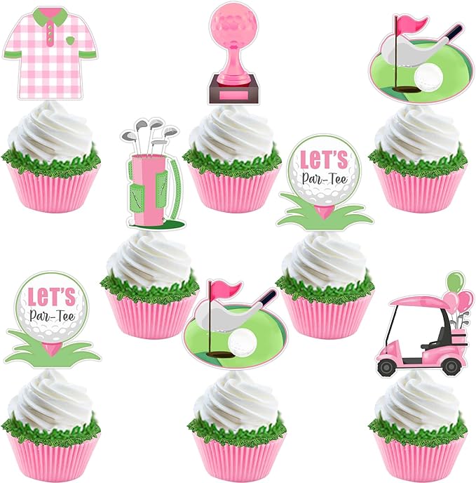 Golf Cupcake Topper for Girls, Pink Golf Theme Party Decoration Golf ...