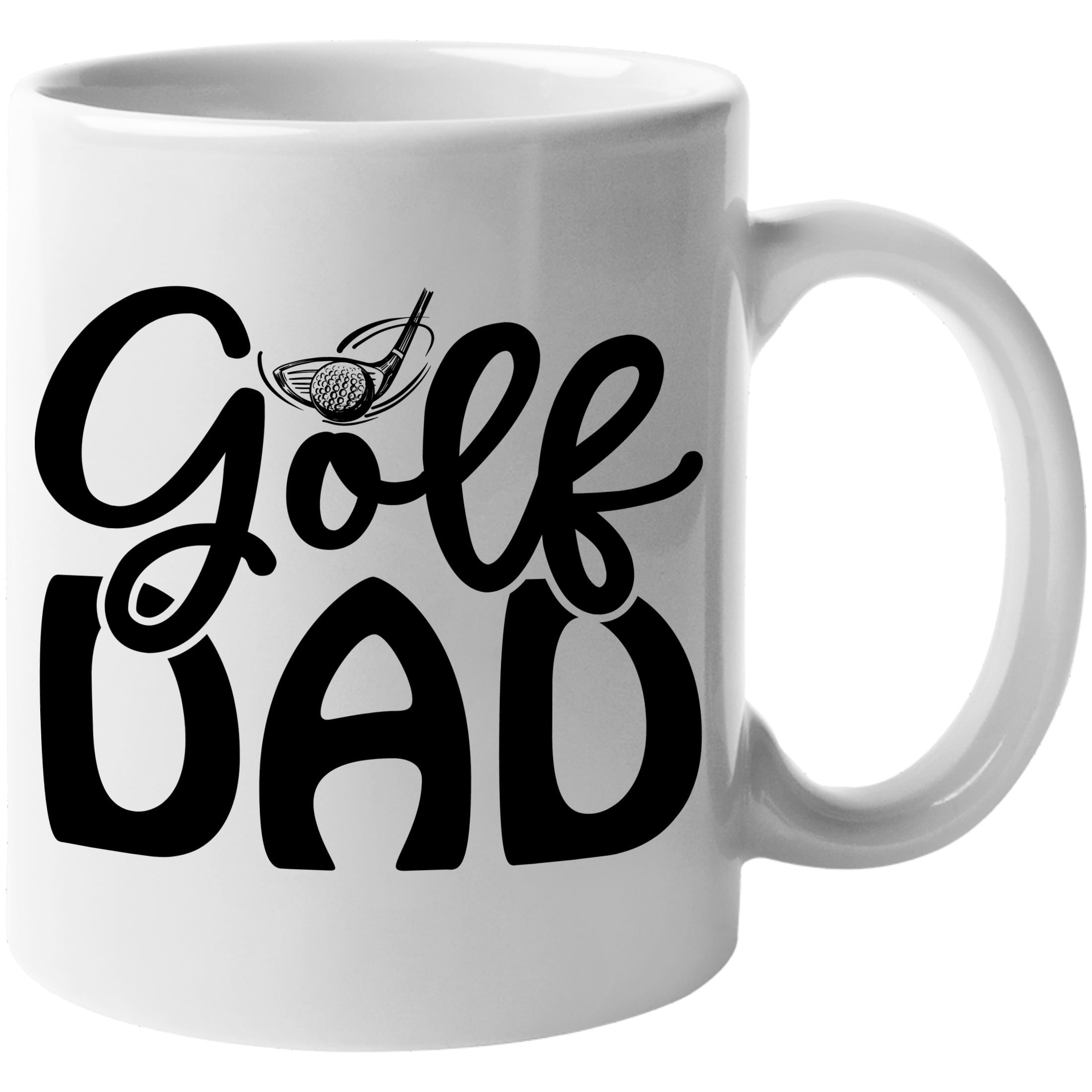 Golf Dad with a Club Hitting a Ball, Father or Husband Golf Player ...
