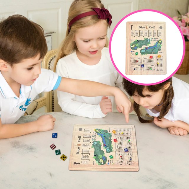 Golf Dice Board Game - Wood Tabletop Design, Adds a Rustic Charm to Any ...