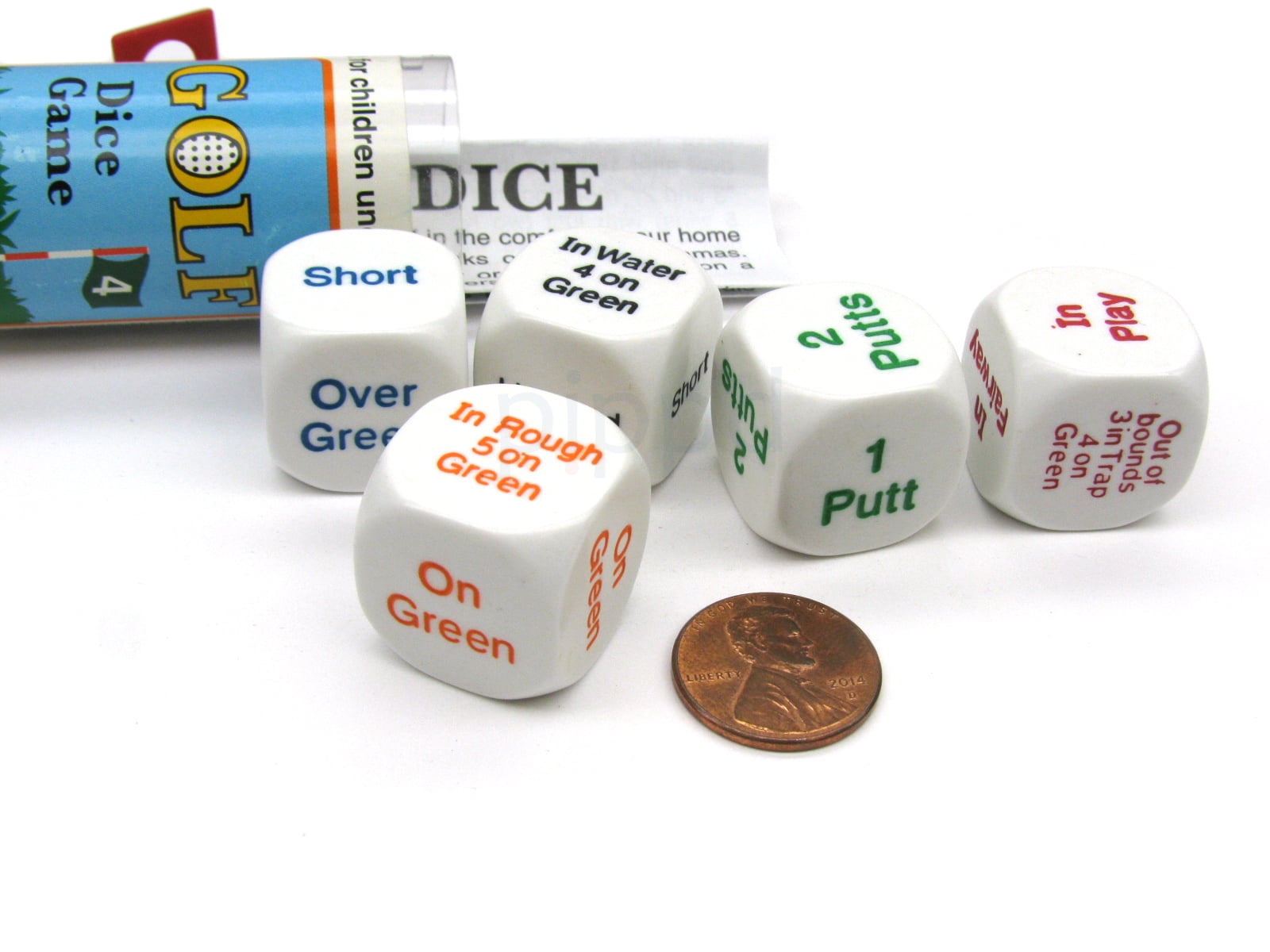 Koplow Games Golf Dice Game with 5 Dice Travel Tube and Gaming ...