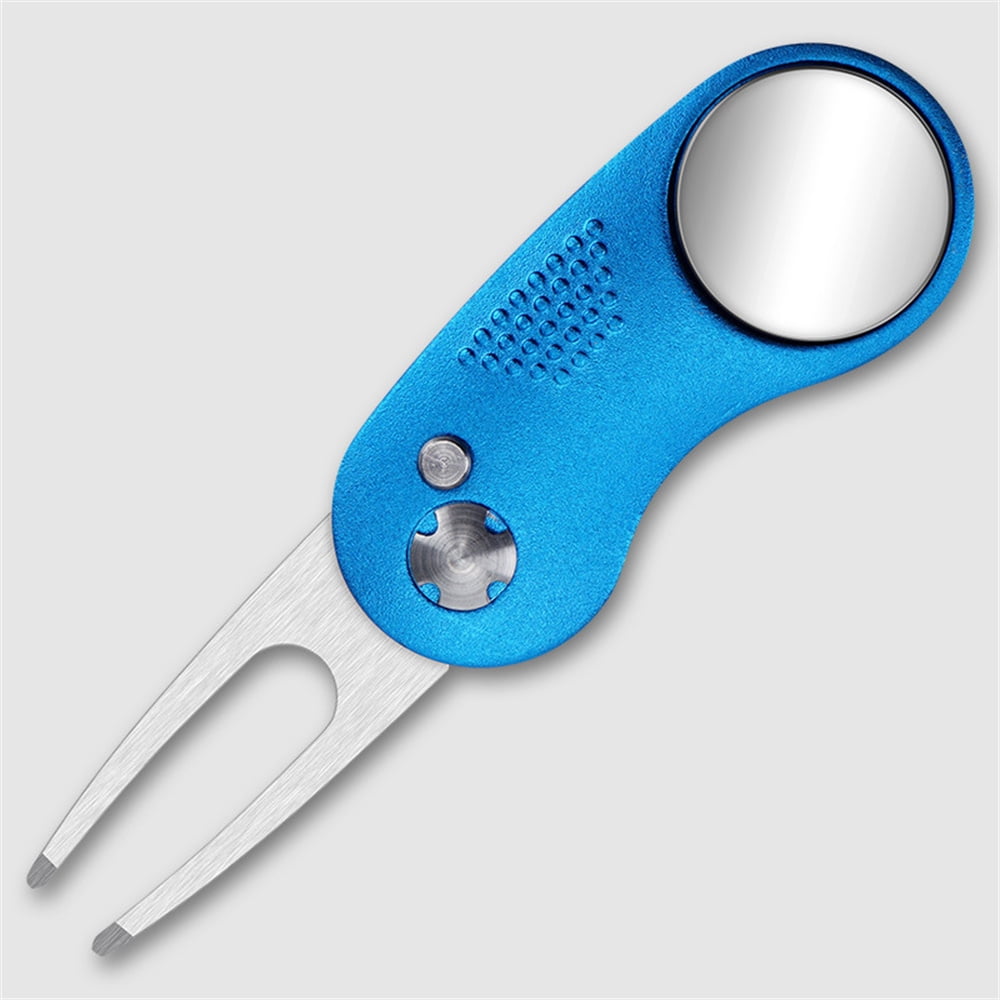 Golf Divot Repair Tool with Magnetic Ball Marker, Metal and Foldable ...