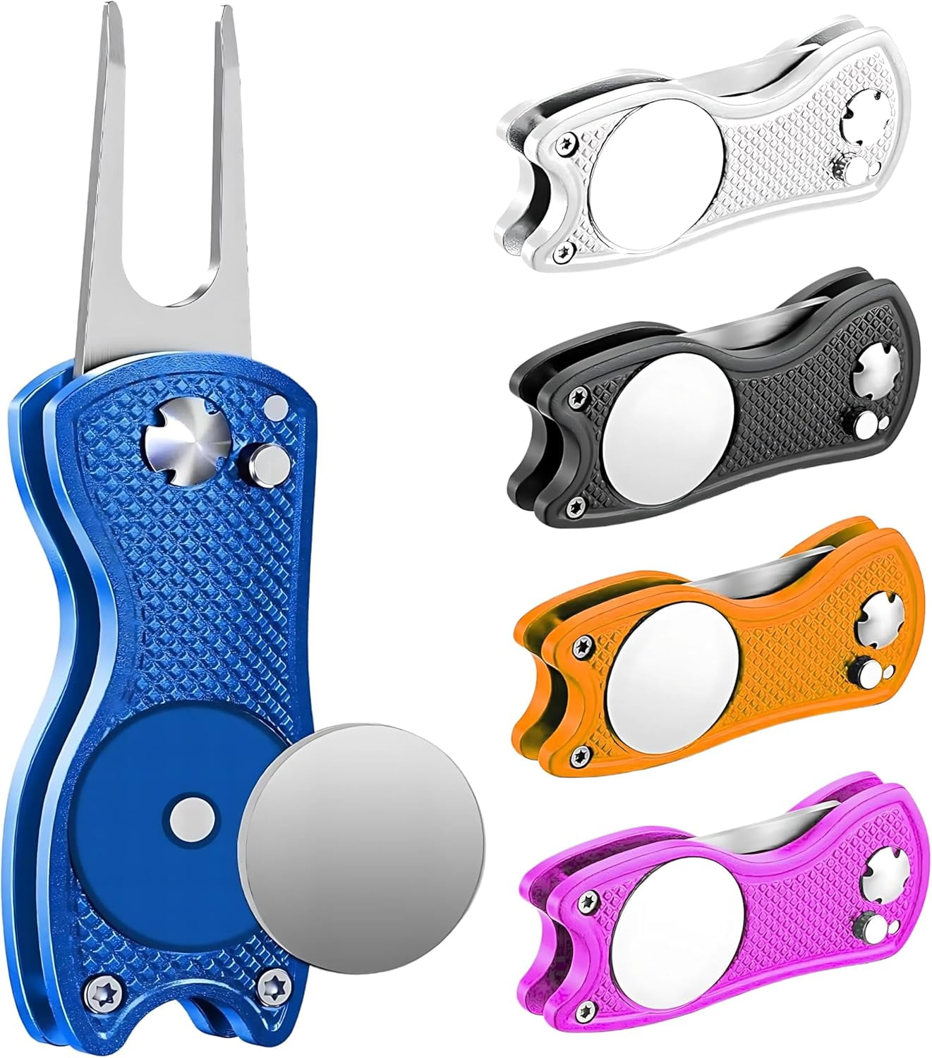 Golf Divot Tool with Magnetic Ball Marker, Divot Repair Tool, Foldable ...