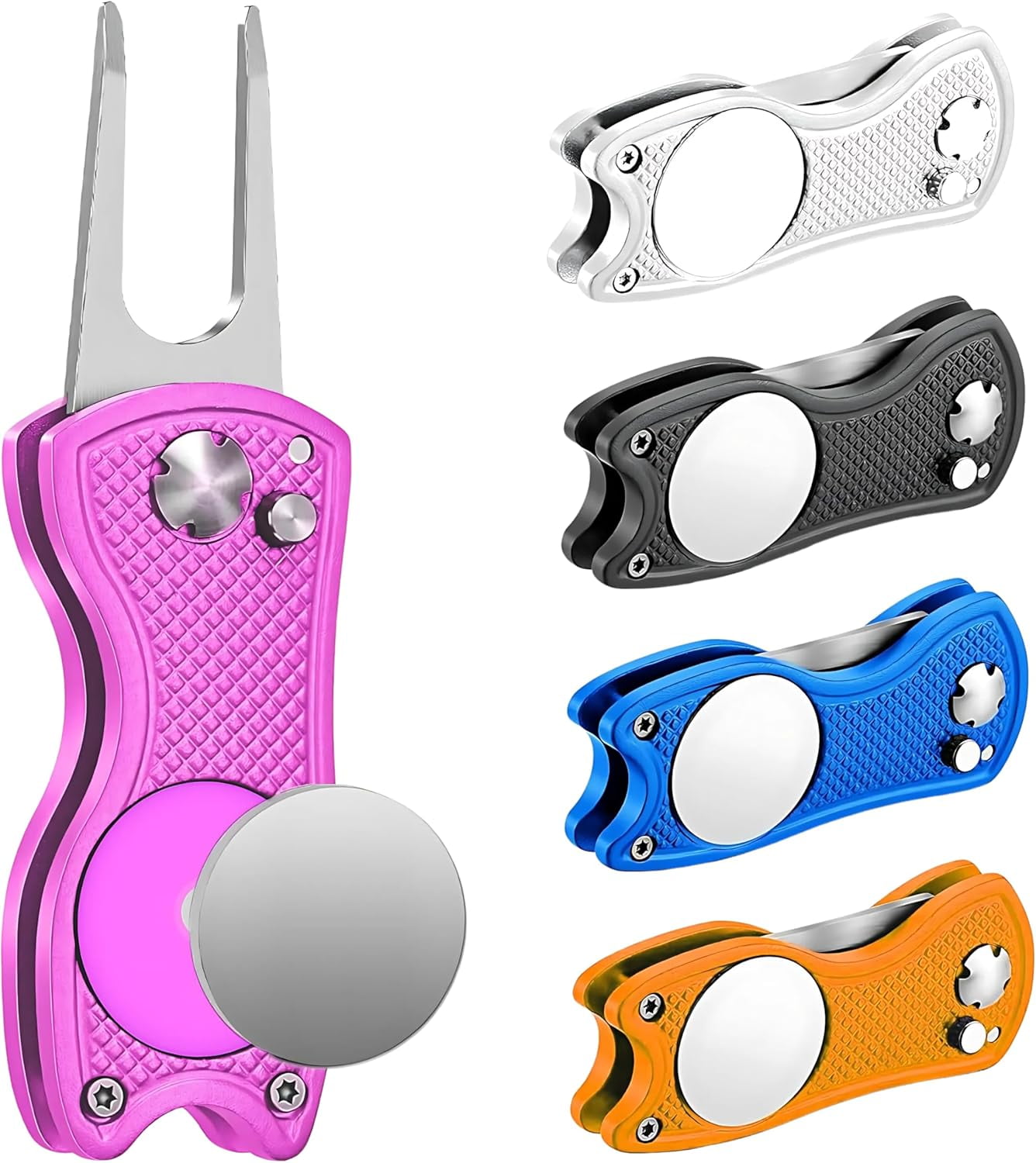 Golf Divot Tool with Magnetic Ball Marker, Divot Repair Tool, Foldable ...