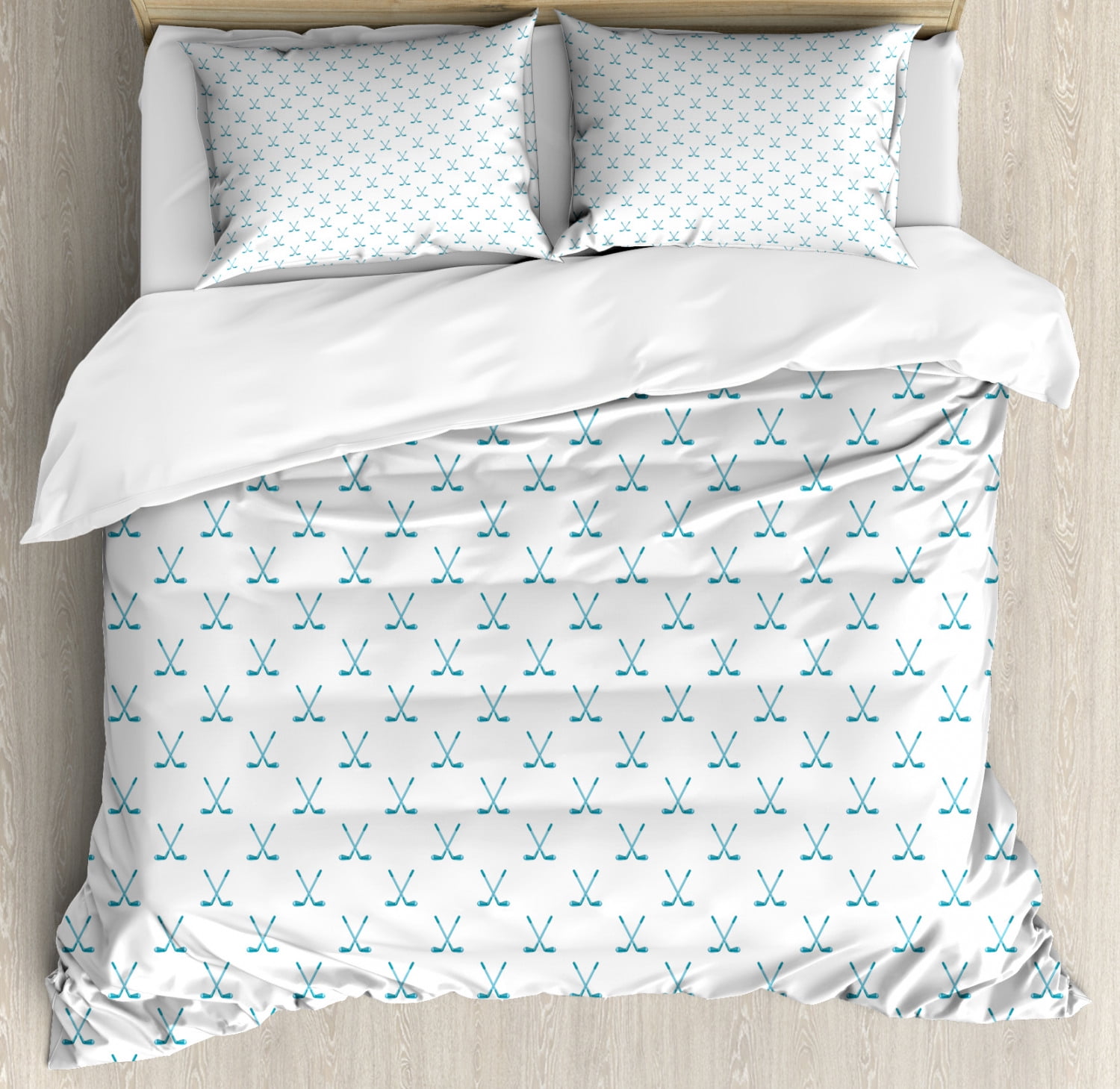 Golf Duvet Cover Set Queen Size, Clubs Sticks Pattern Player Equipment ...