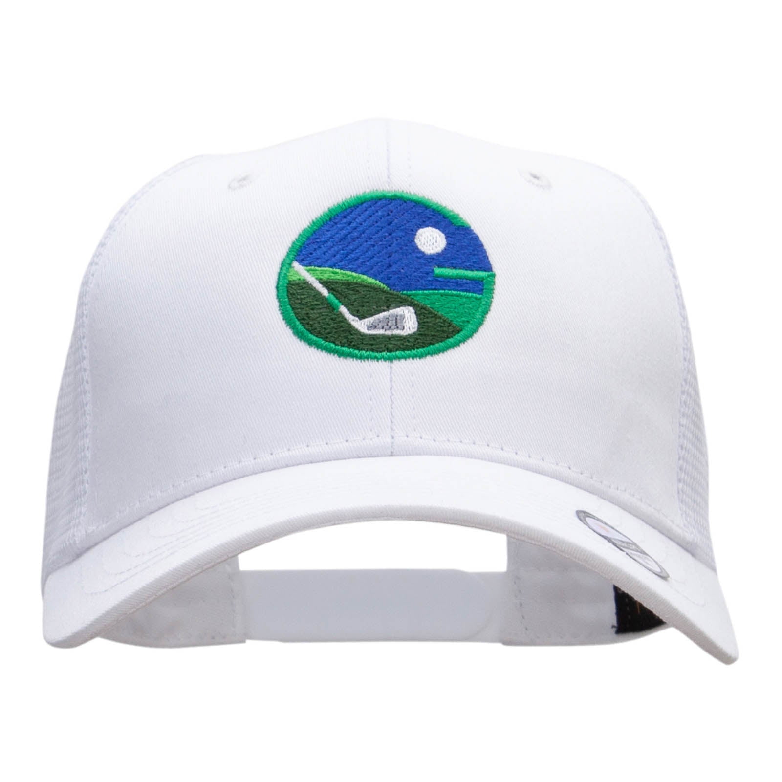 Golf Emblem Embroidered High Profile Mesh Cap - White OSFM - Walmart.com