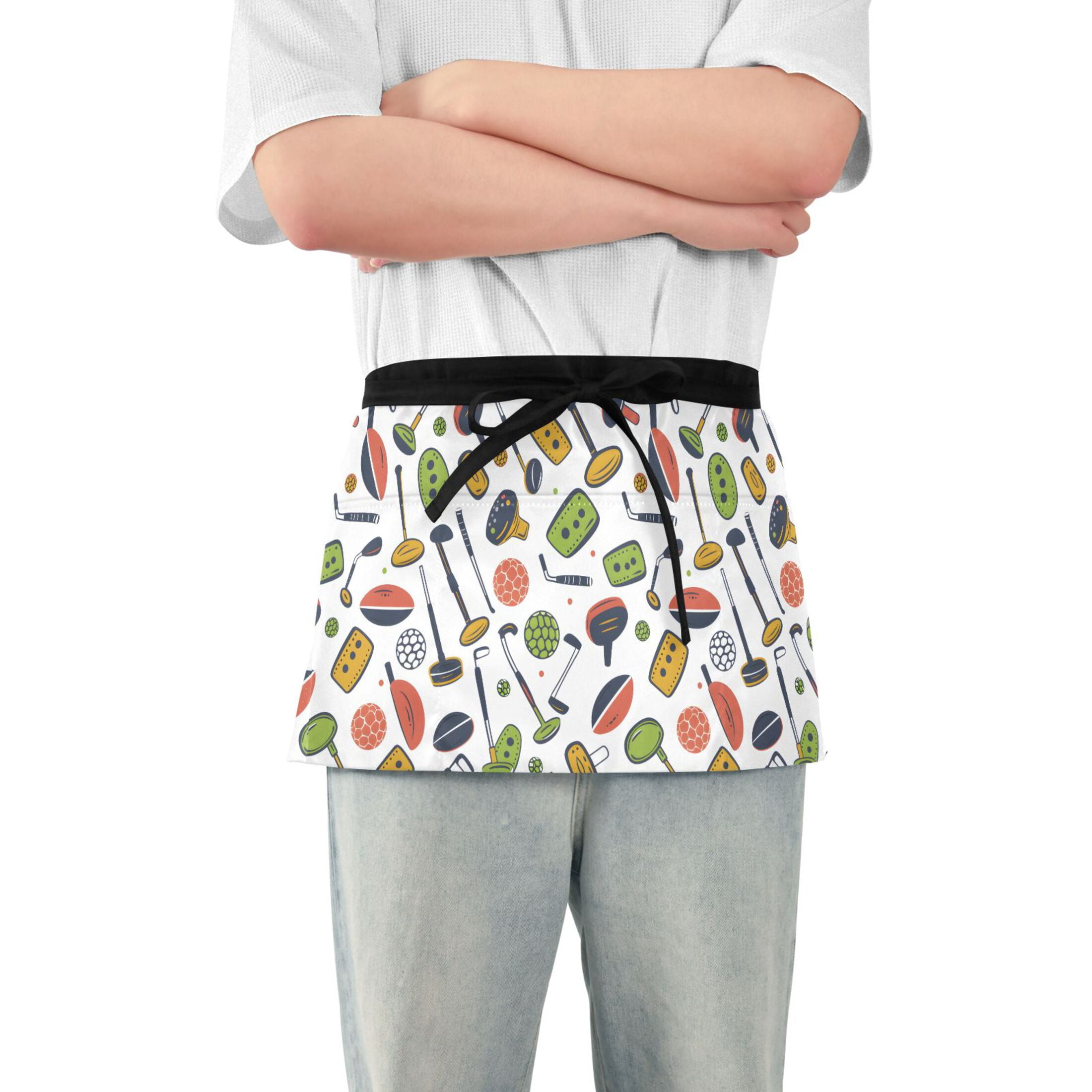 Golf Equipment Server Apron with 3 Pockets Waterproof Waitress Waist ...