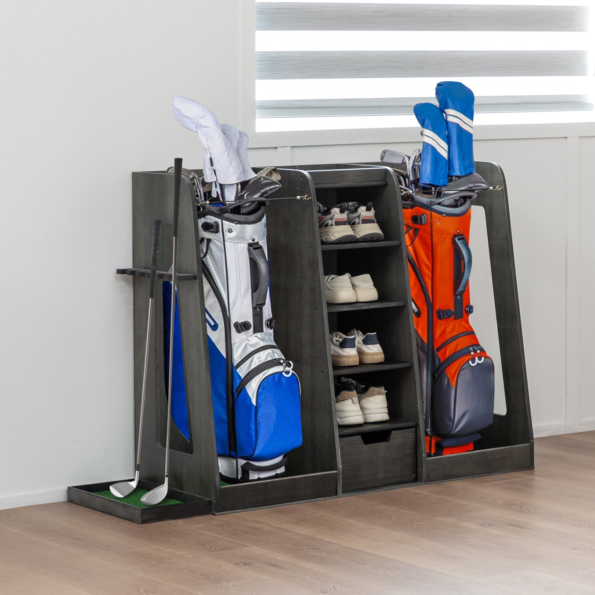 Golf Equipment Sets 55.5''x16''x37''(LxWxH) Wooden Golf Bag Organizer ...
