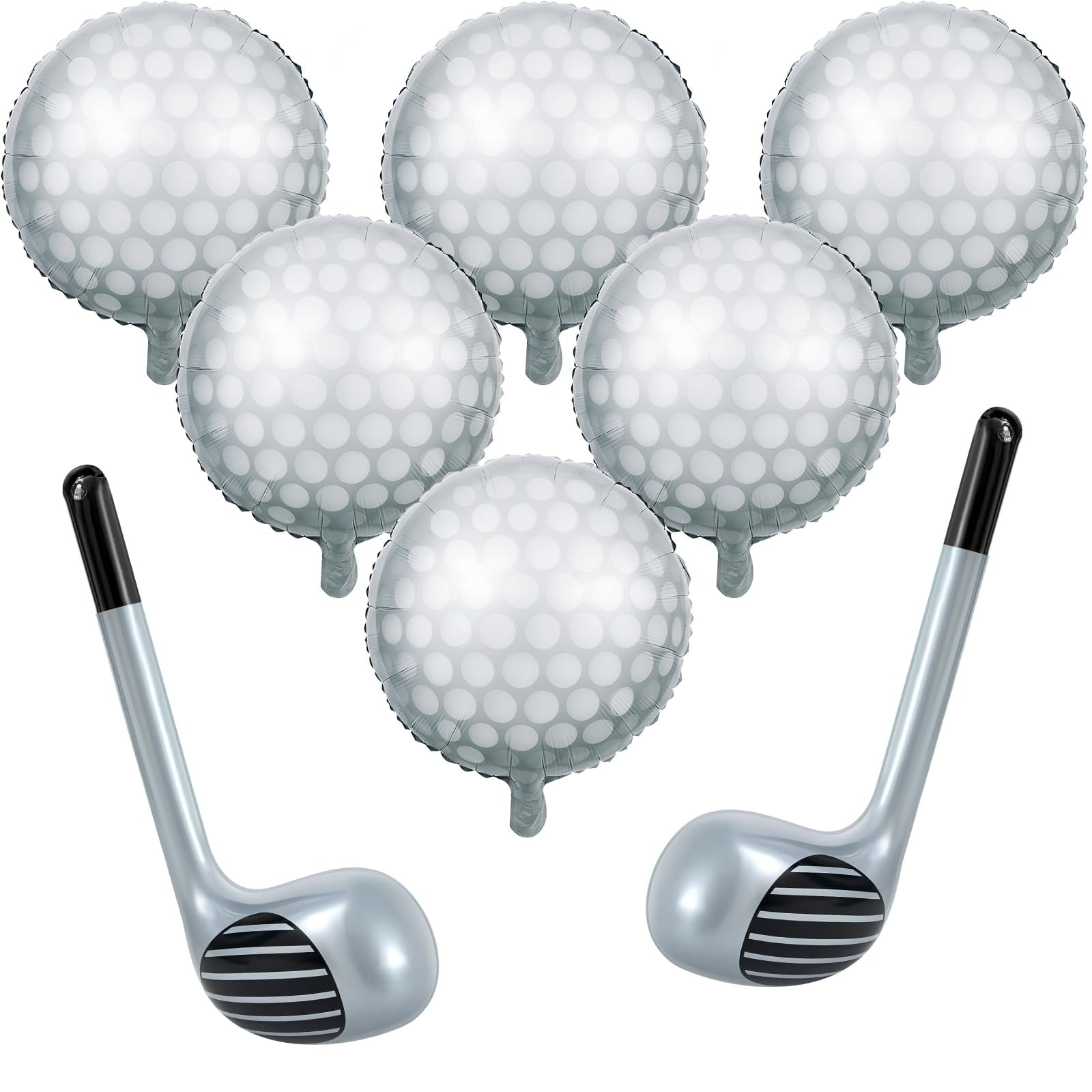 Golf Event Balloons Set, 18 Inch Ball and 30 Inch Club Inflatables, 8 ...