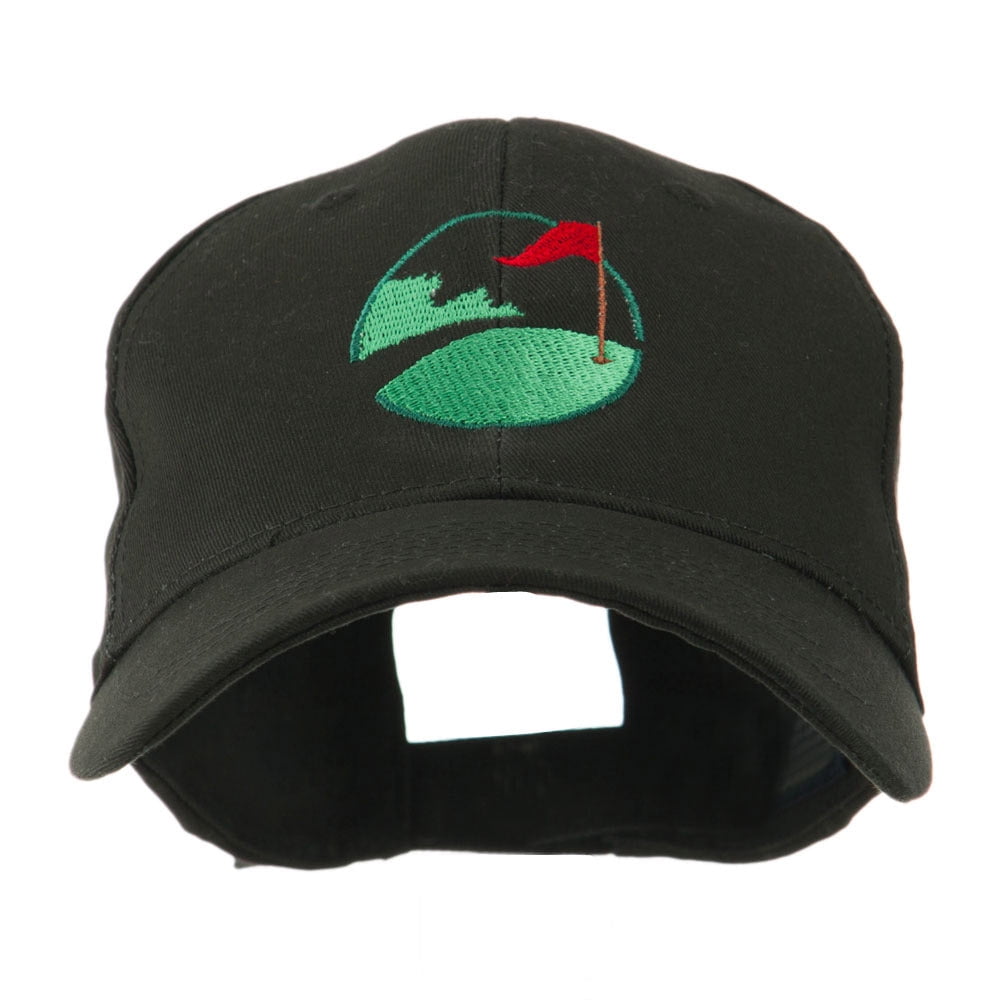 Golf Flag on the Green Embroidered Cap - Black OSFM - Walmart.com
