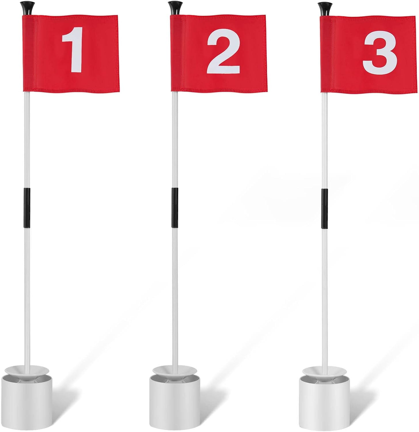 Golf Flagstick Set Putting Green Flag for Yard Hole Cup Portable 2 ...